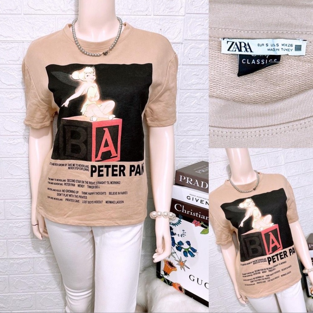 Nwot Zara Disney Peter Pan Tinker Bell Thicker Shirt - Gem